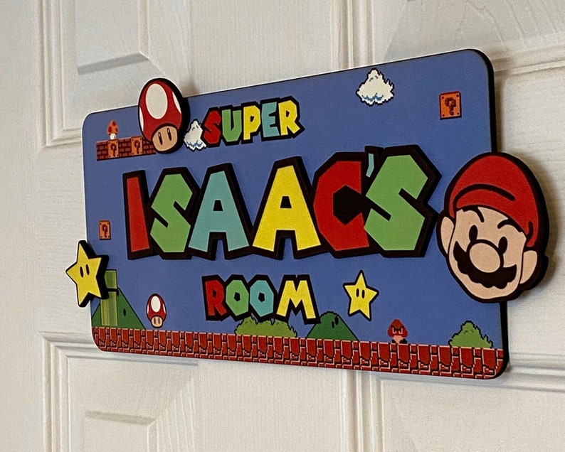 Mario Personalised Door / Room / Games Room Sign - Etsy