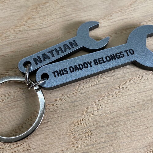 Personalised Wooden Keyring This Daddy Belongs to .... Keyring - Etsy