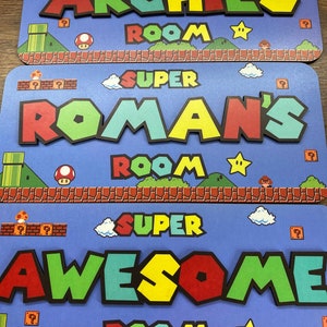 Mario Personalised Door / Room / Games Room Sign - Etsy