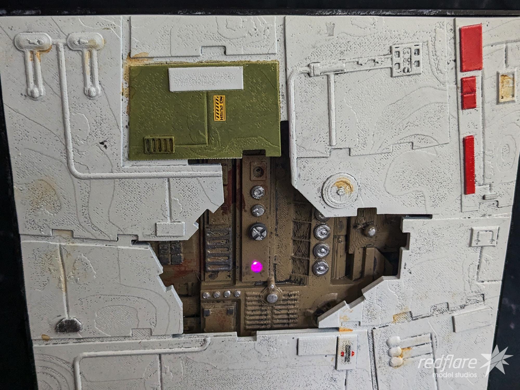Wall-mounted Spaceship Hull Panel With LED Lights. Scifi Prop Replica ...