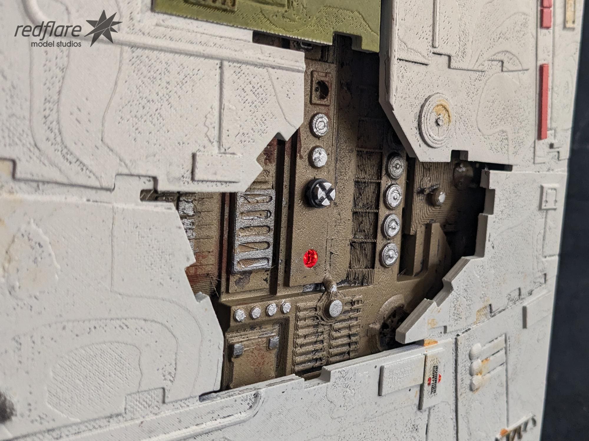 Wall-mounted Spaceship Hull Panel With LED Lights. Scifi Prop Replica ...