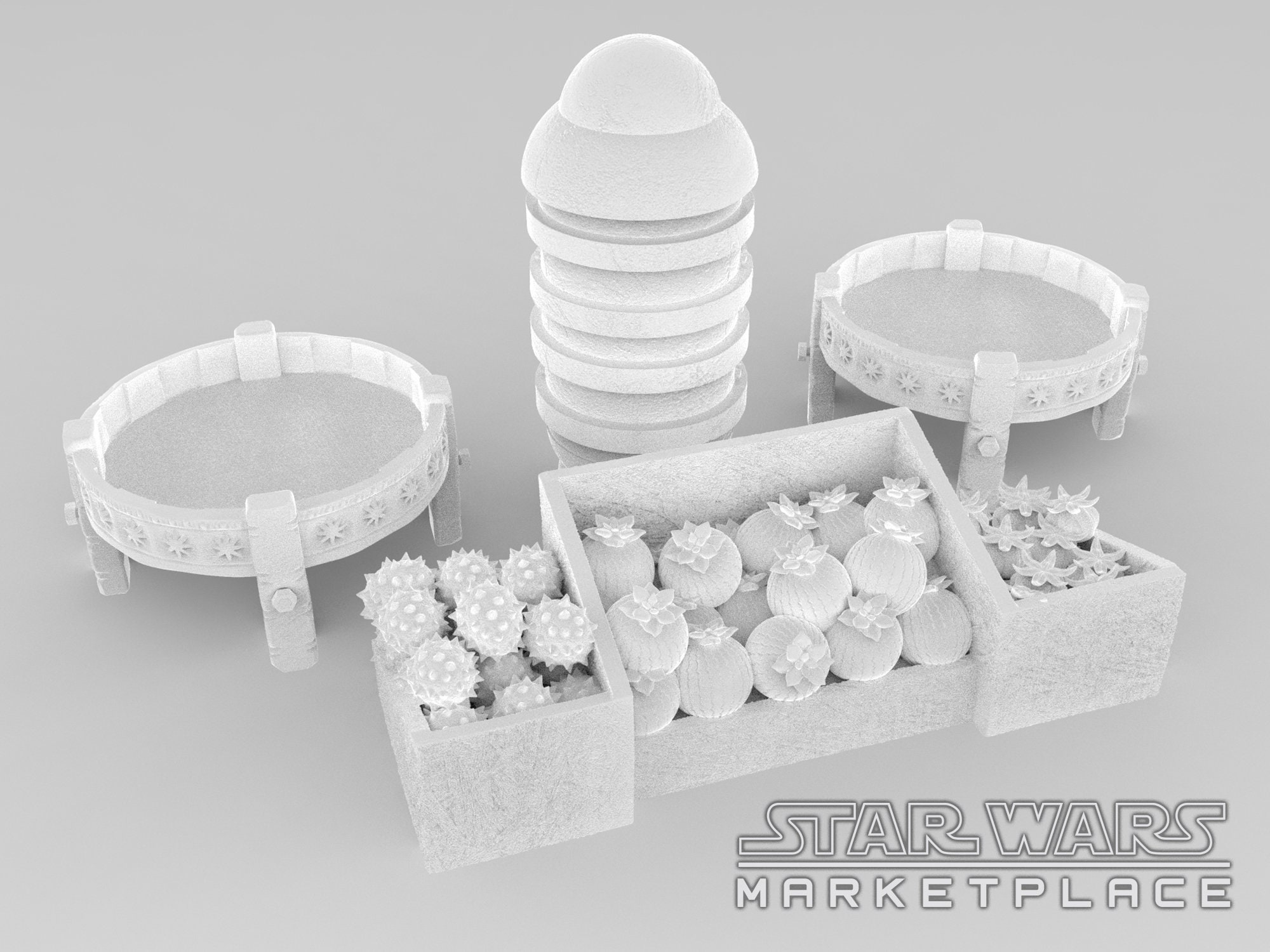 Mos Espa Market Stall Set With FREE Gorvin Snu Lizard - Etsy