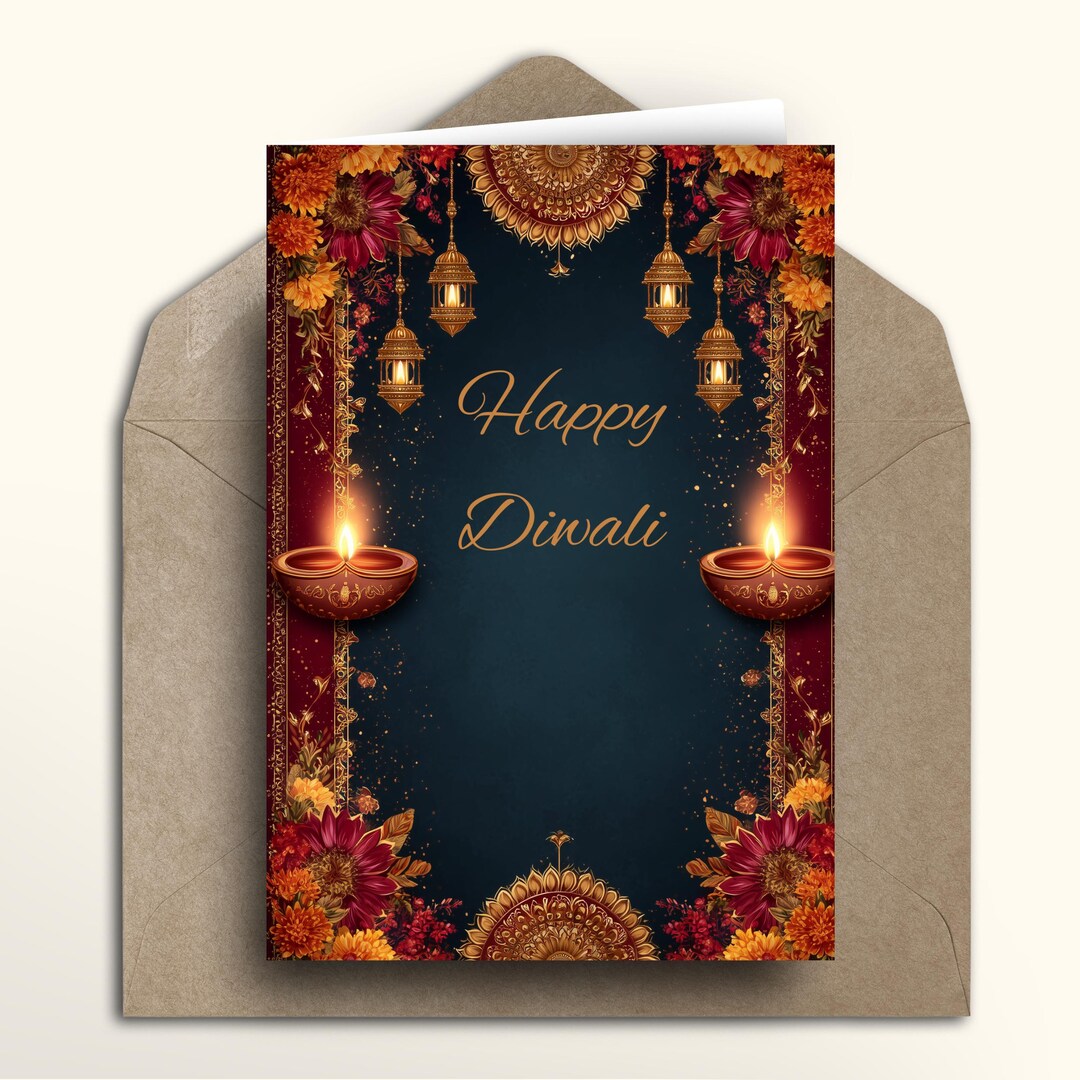 Happy Diwali Colourful Card Selection: 5x7 Inch, Free Postage - Etsy