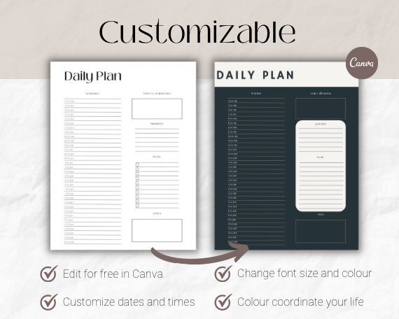 Daily Monthy Planner Template | Daily Schedule | iPad Planner ...