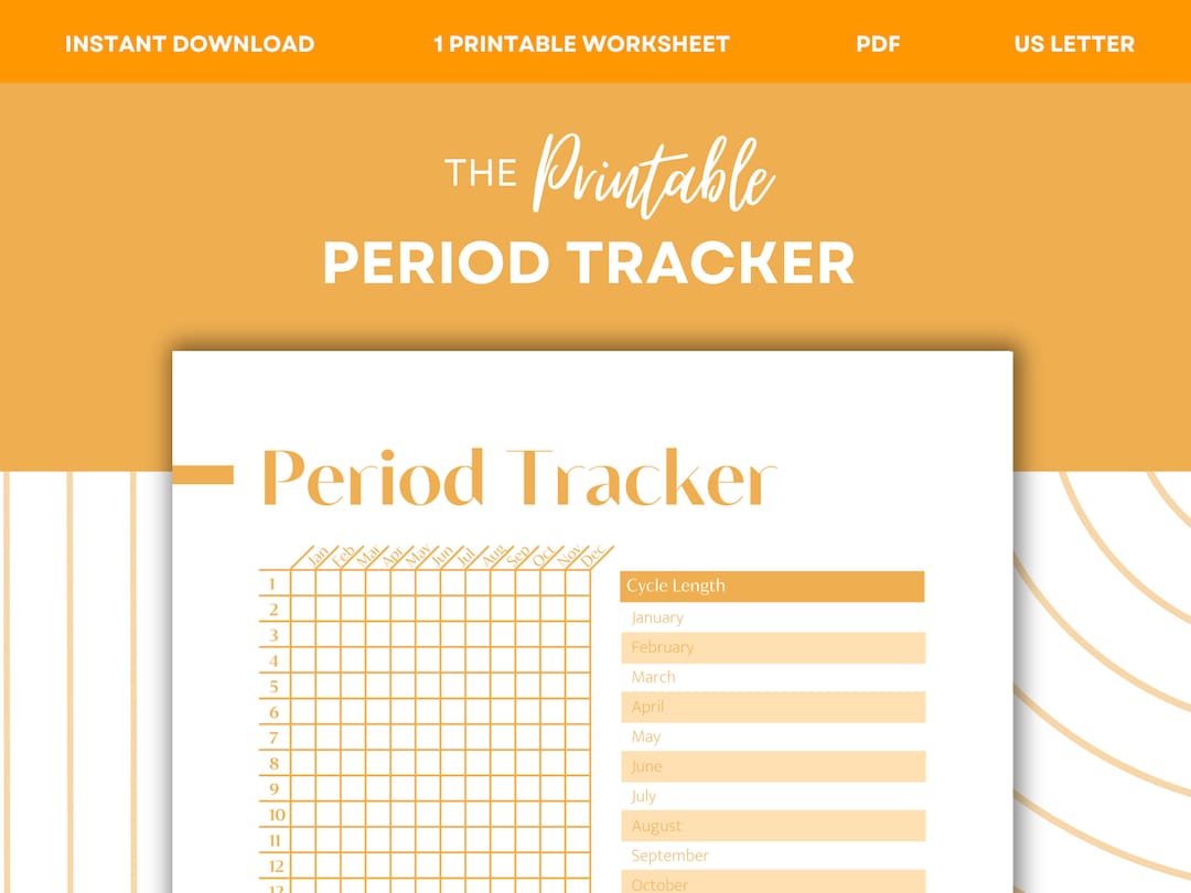 The Printable Period Tracker | Symptom Tracker | Ovulation Tracker ...