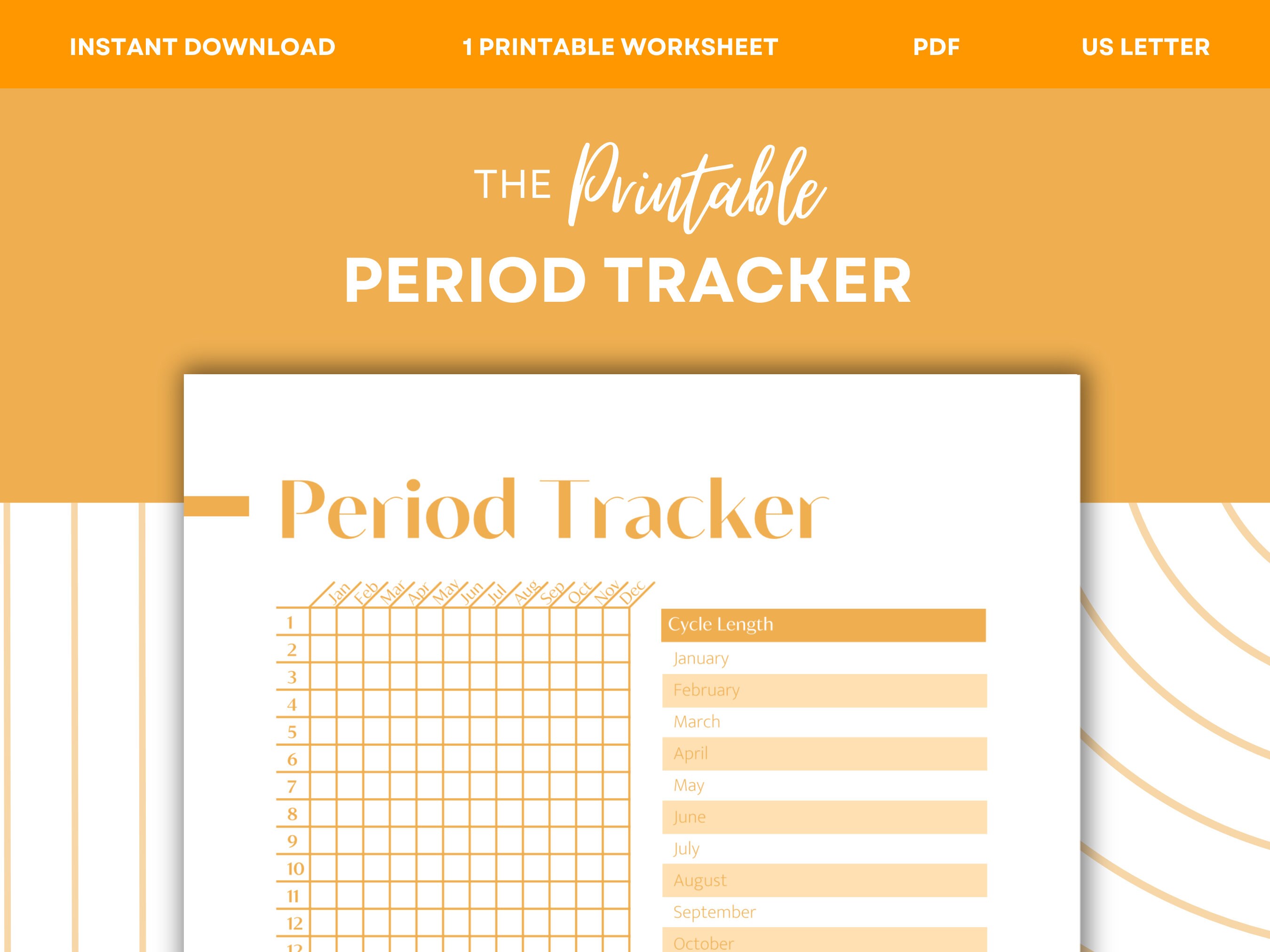 The Printable Period Tracker | Symptom Tracker | Ovulation Tracker ...