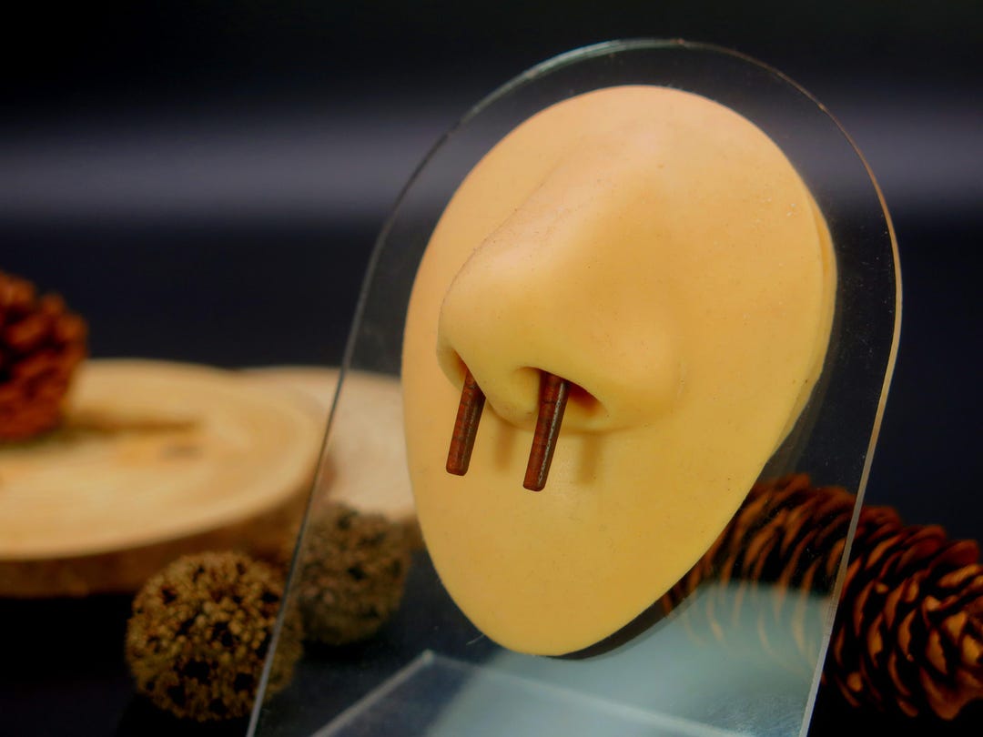 Red Wood Staple Shape Septum Retainer. Wood Basic Septum Retainer. Wood ...