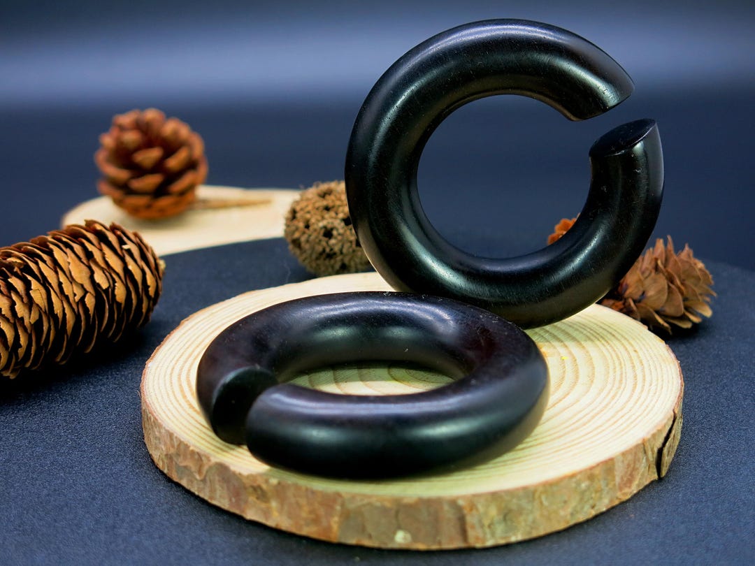 Handmade Wood Hoop Ear Gauges: Minimalist Organic Ear Weights - Etsy