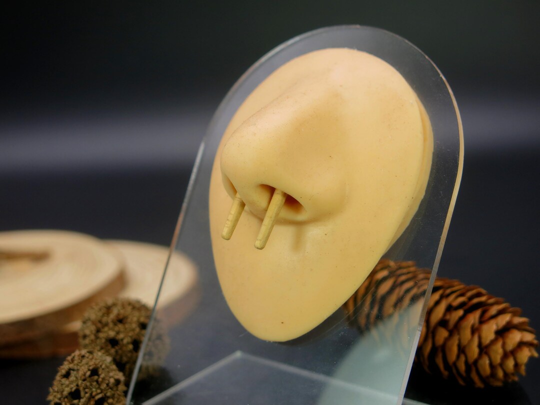 Custom White Wood Invisible Septum Retainer for Gauged Septum and ...