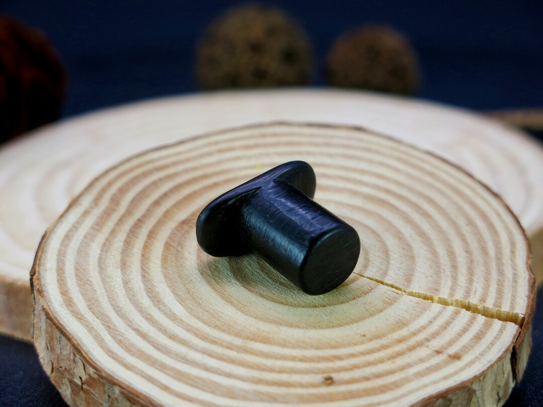 Custom Black Wood Round Labret Plugs. Handmade Dark Raintree Wood ...