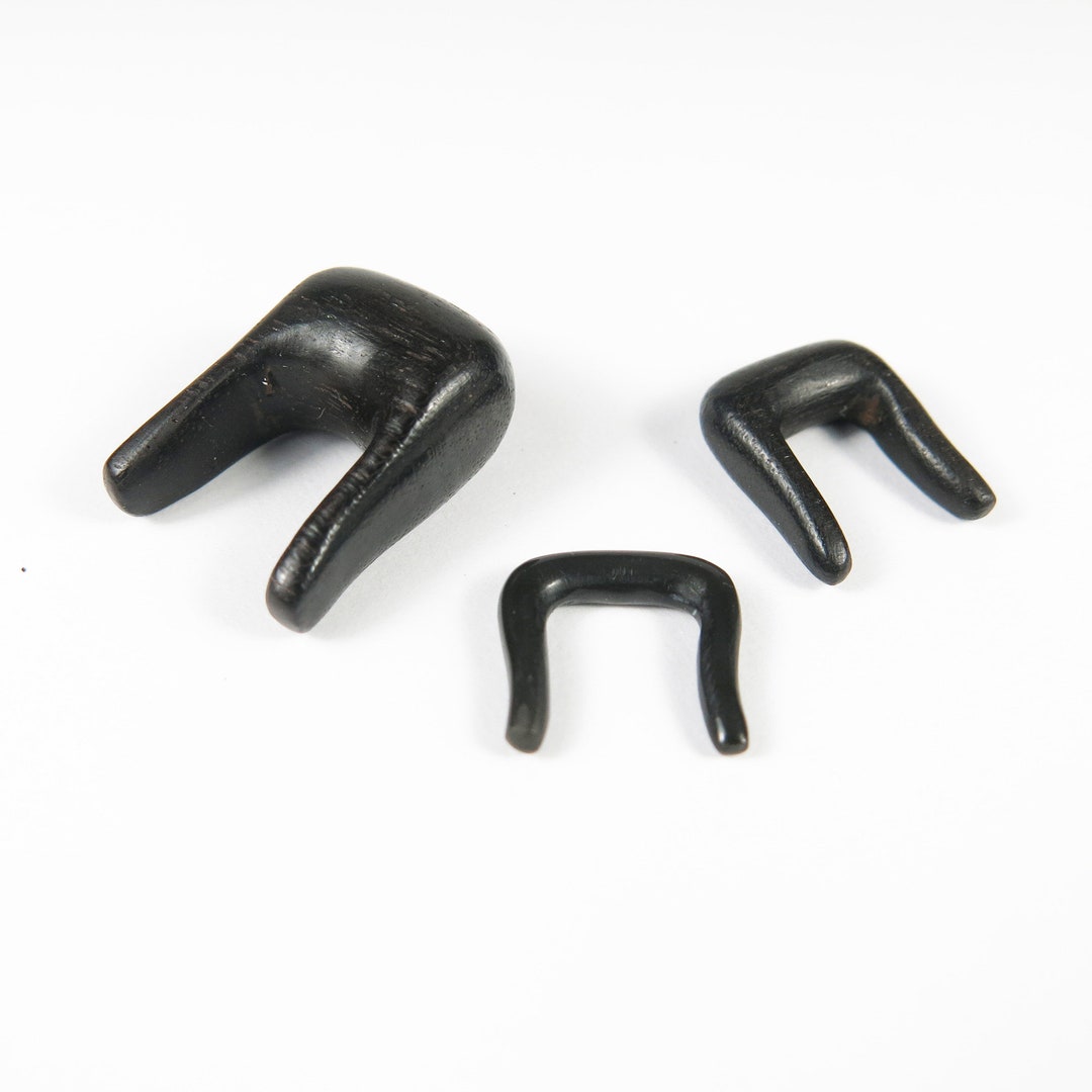 Black Wood Flared Septum Retainers for Pierced Septum. Wooden Discreet ...