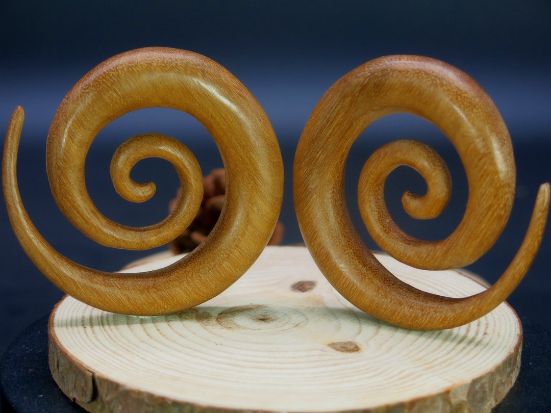 Fijian Mahogany Wood Super Spiral Gauges I Spiral Tapers I Spiral ...