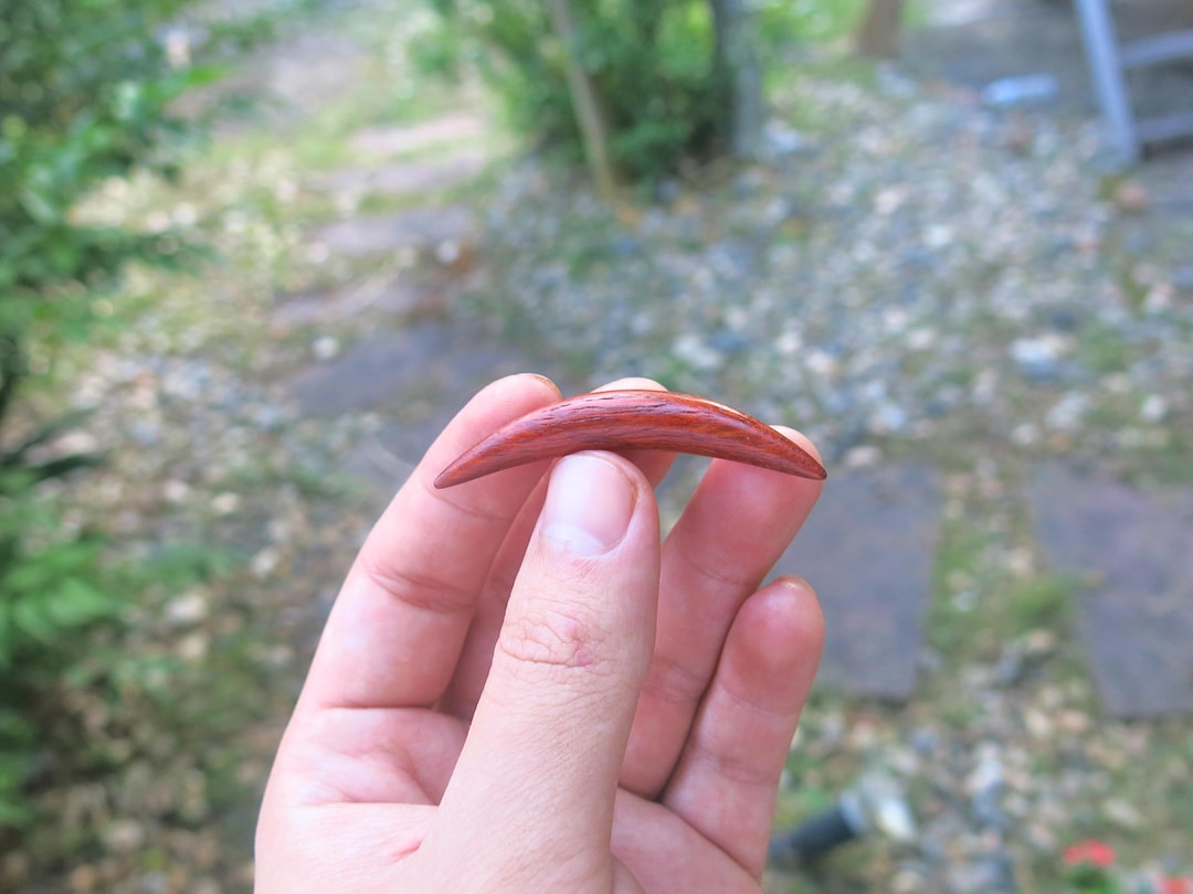 Custom Blood Wood Curve Septum Tusk: Wooden Tribal Nose Stretching ...