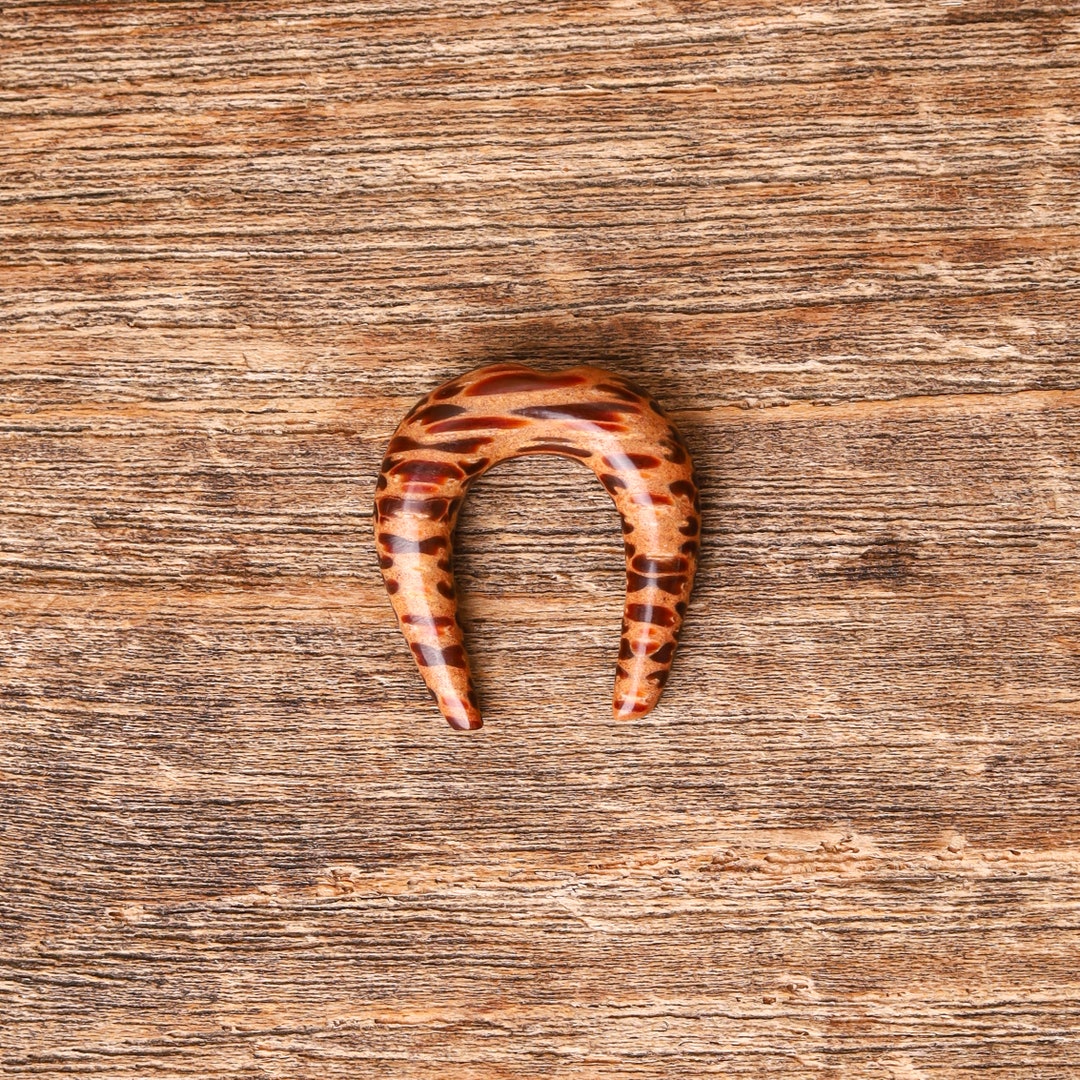 Coconut Palm Wood Septum Horseshoe U-bolts With Notch. Wooden Septum U ...