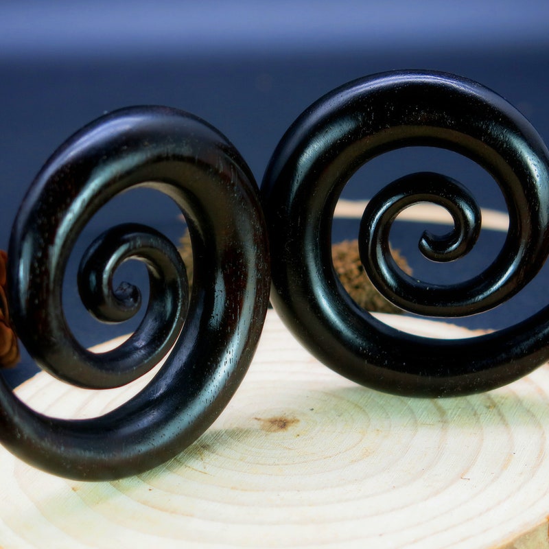 Spiral Wood Earrings - Etsy