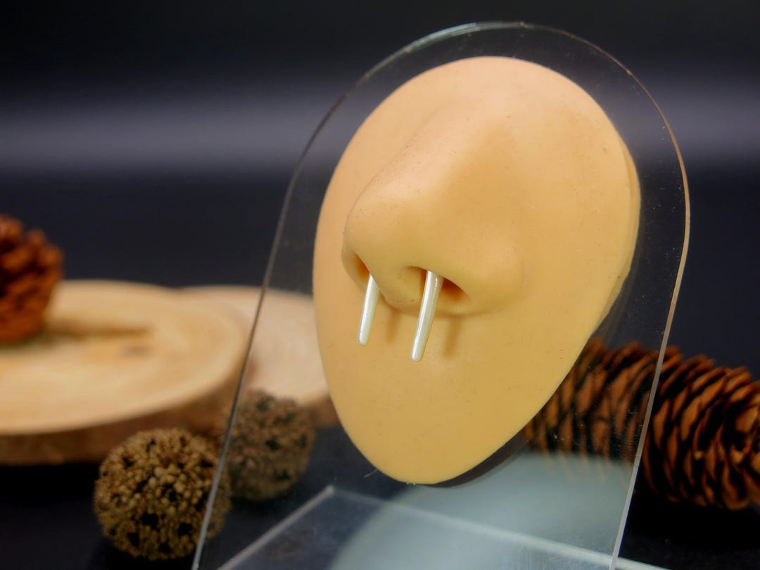 Mother of Pearl Shell Staple Septum Retainer for Pierced Septum. Shell ...