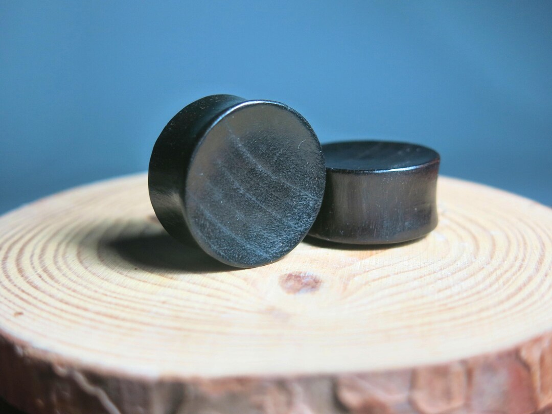 Handmade Black Wood Concave Ear Plugs for Stretched Lobes - Etsy
