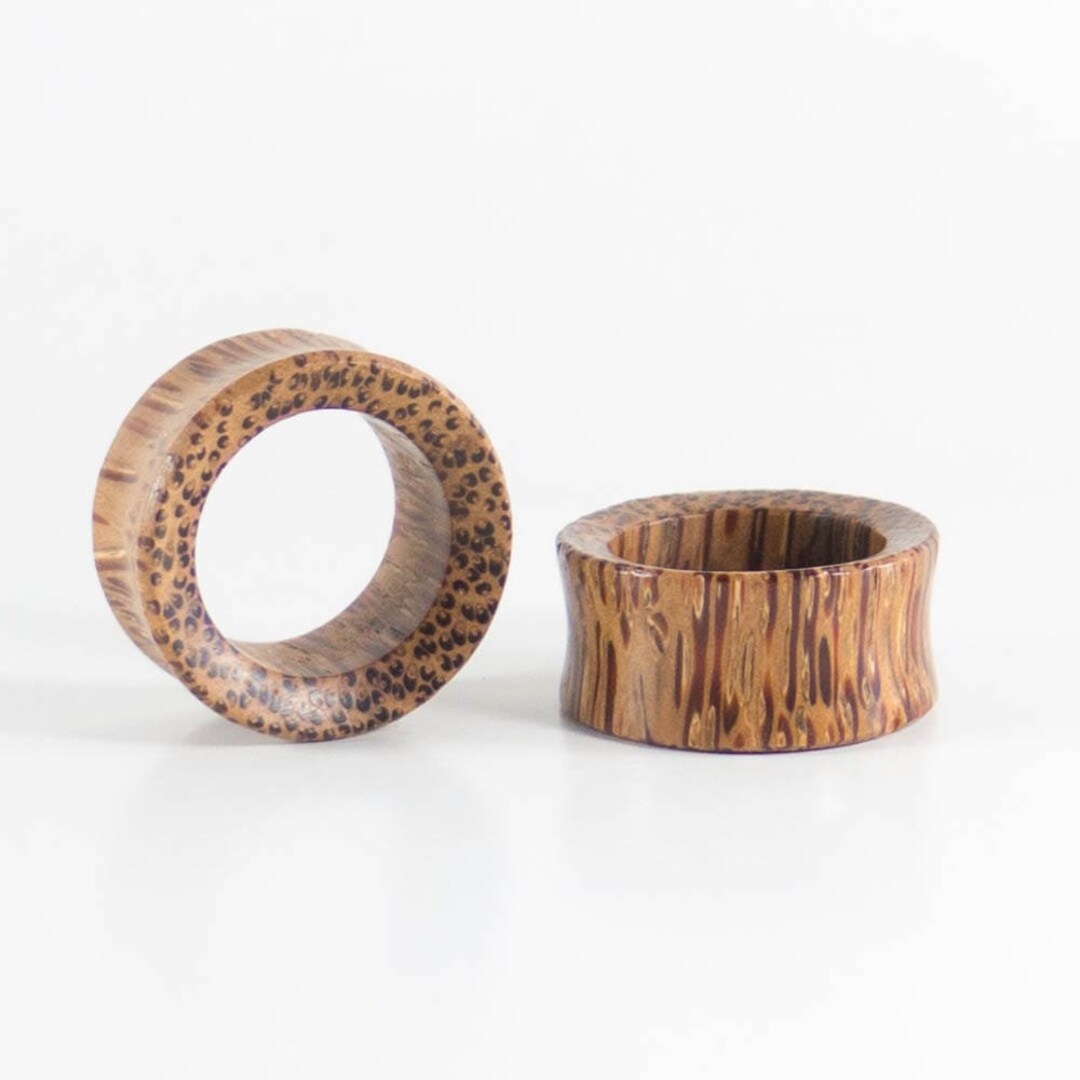 Coconut Wood Concave Tunnel Ear Plugs: Wooden Gauges (pair) - Etsy