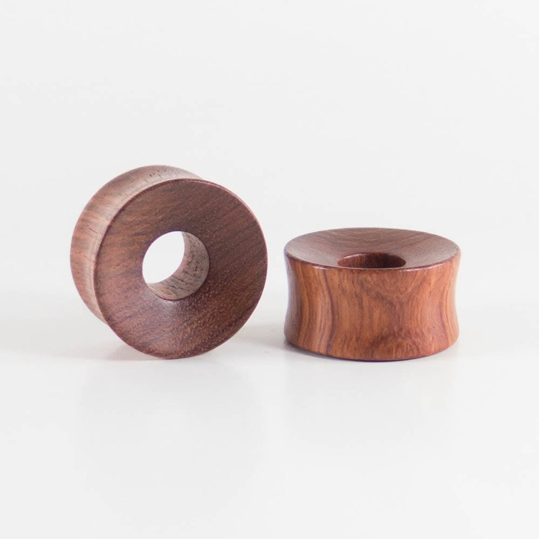 Unique Red Wood Tunnel Eyelet Plugs for Ear Stretching. Custom - Etsy