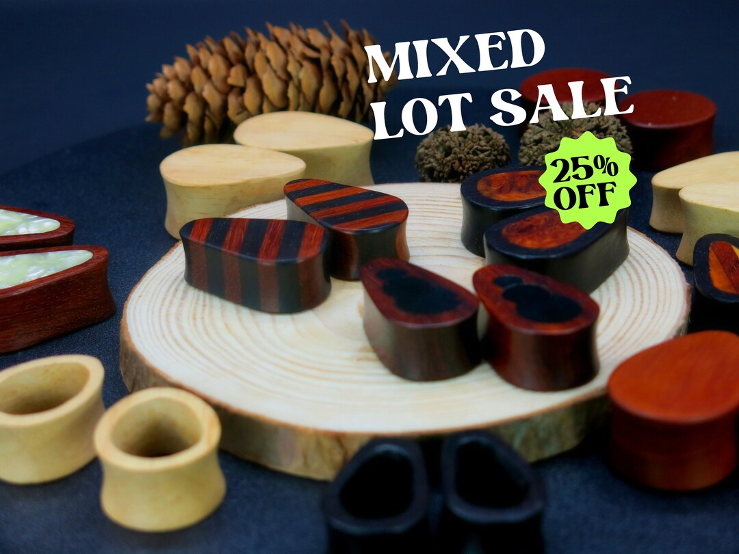Teardrop Ear Plugs Mixed Mystery Box. Handmade Teardrop Ear Gauges ...