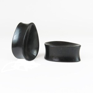 Black Wood Concave Teardrop Ear Plugs for Ear Stretching. Custom Wood ...