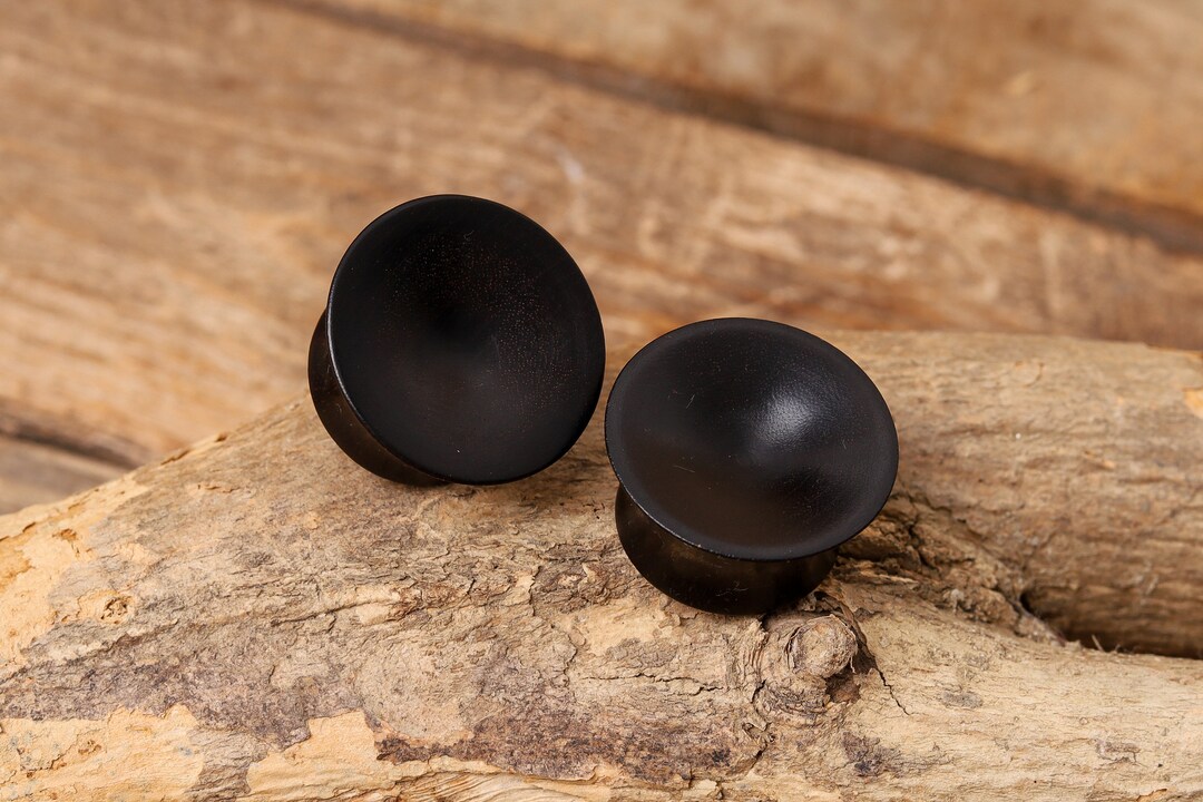 Black Wood Mayan Flare Ear Plugs for Ear Stretching. Handmade - Etsy