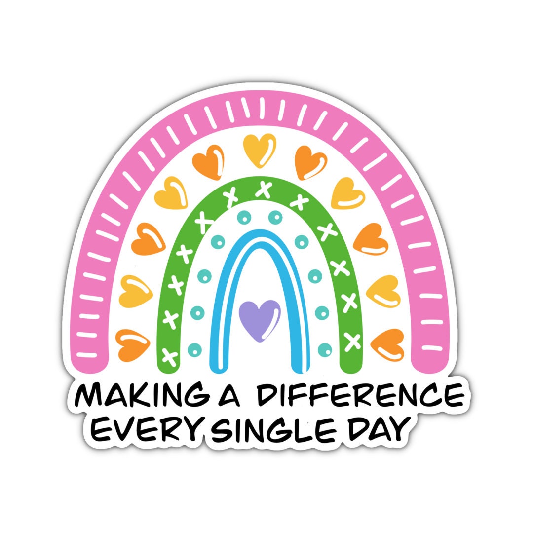 Making A Difference Sticker, Water Bottle Sticker, Phone Sticker ...