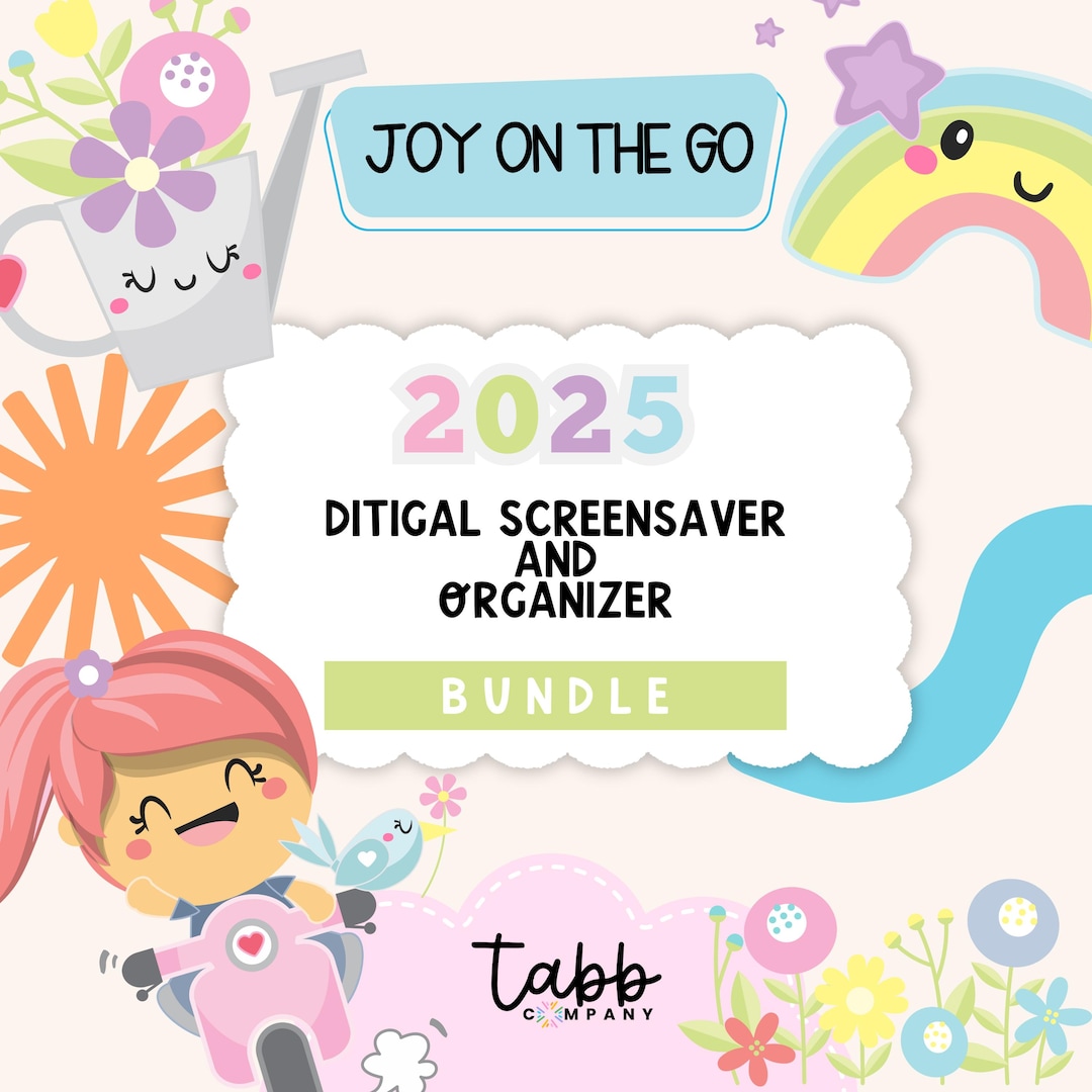 2025 Digital Calendar and Organizer Screensaver | Cute Desktop ...