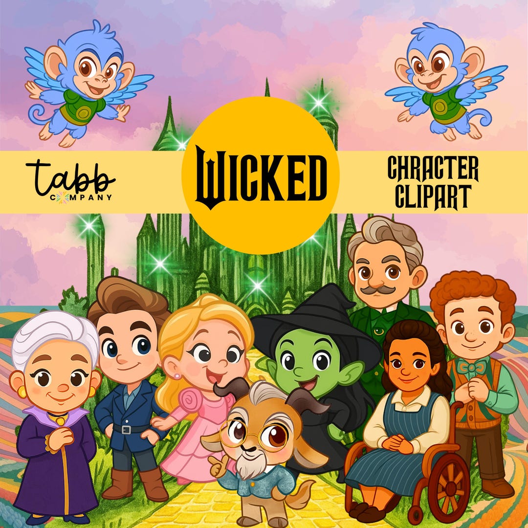 WICKED Character Clipart BUNDLE, Wicked Movie Png, Wicked Png Designs ...