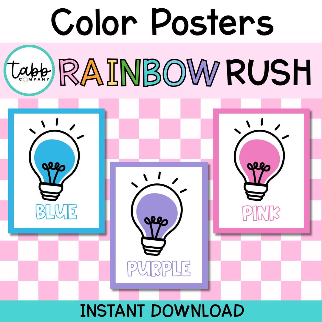 Rainbow Color Chart Posters: Classroom Decor Printable (PDF Download - Etsy