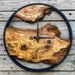 Wooden Wall Clock With Metal Frame, Wooden Wall Clock in Olive Wood ...