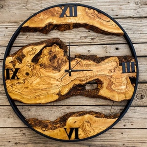 Large Wood Clock Wood Wall Clock Wood Clock Wooden Wall - Etsy