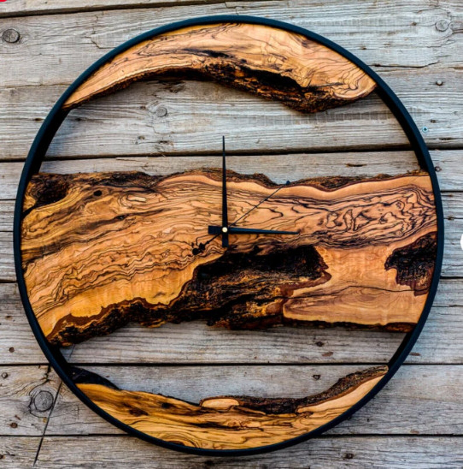 Large Wood Clock Wood Wall Clock Wood Clock Wooden Wall - Etsy