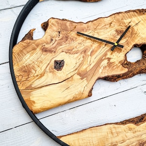 Custom Made Wooden Wall Clock, Rustic Wall Clock, Live Edge Clock - Etsy