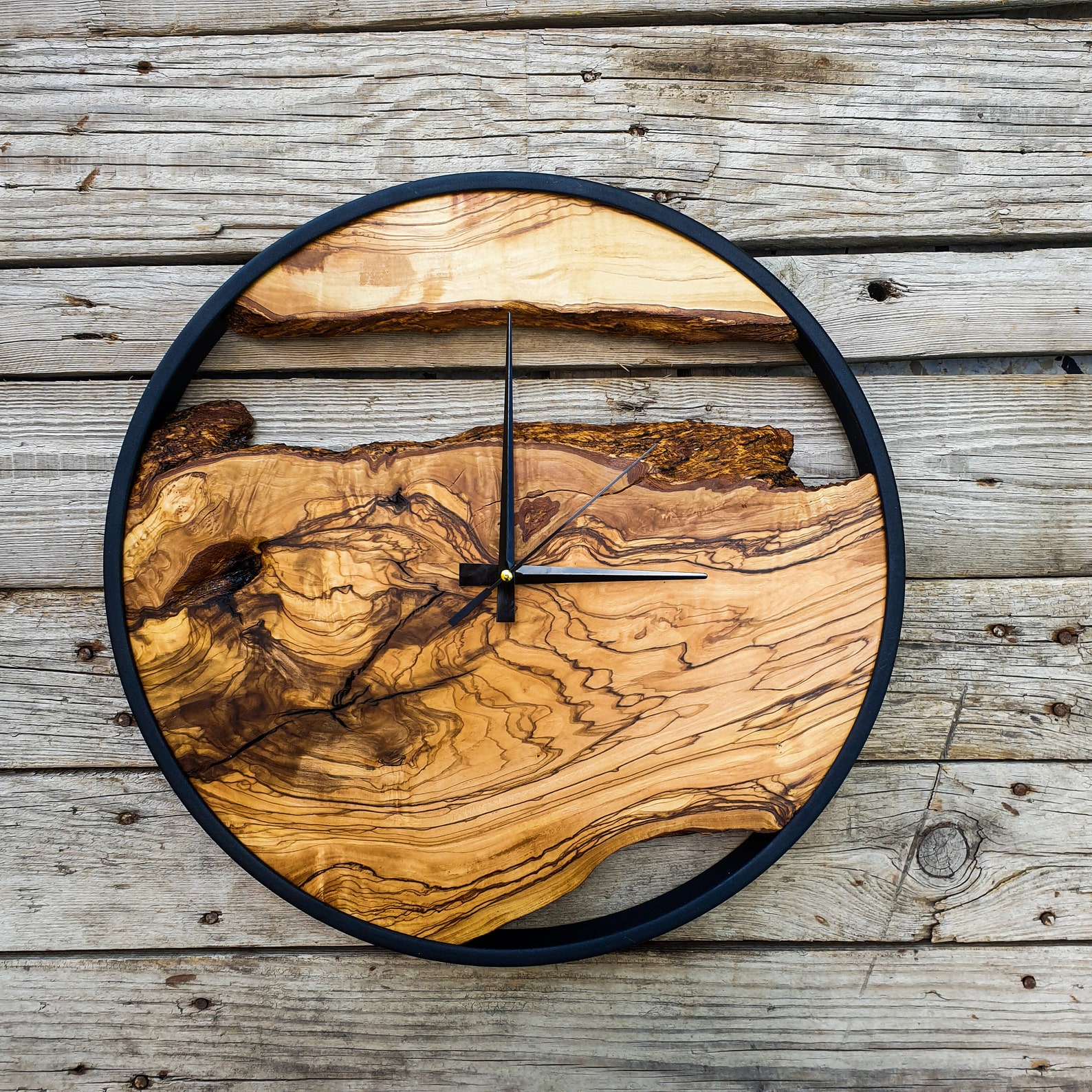 Large Wood Clock Wood Wall Clock Wood Clock Wooden Wall - Etsy