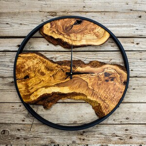 Large Wood Clock Wood Wall Clock Wood Clock Wooden Wall - Etsy