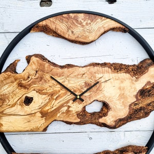 Custom Made Wooden Wall Clock, Rustic Wall Clock, Live Edge Clock - Etsy