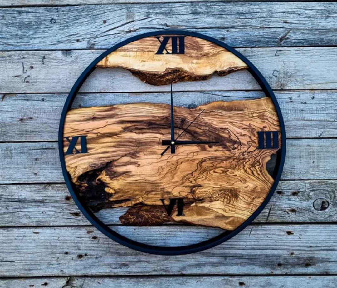 Large Wood Clock, Wood Wall Clock , Wood Clock , Wooden Wall Clock ...