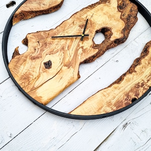 Custom Made Wooden Wall Clock, Rustic Wall Clock, Live Edge Clock - Etsy