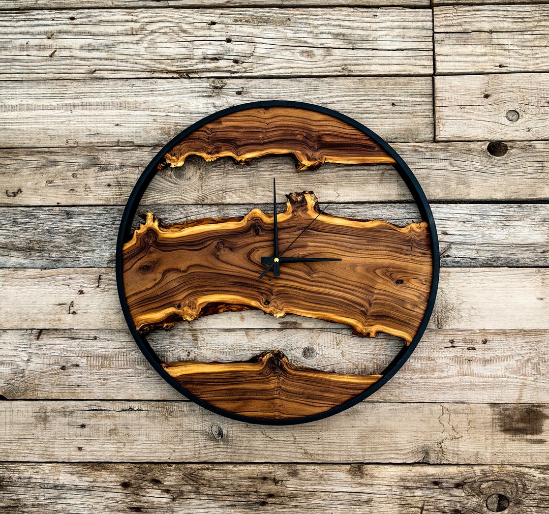 Wood Wall Clock, Farmhouse Clock, Unique Wall Clock, Large Wall Clock ...