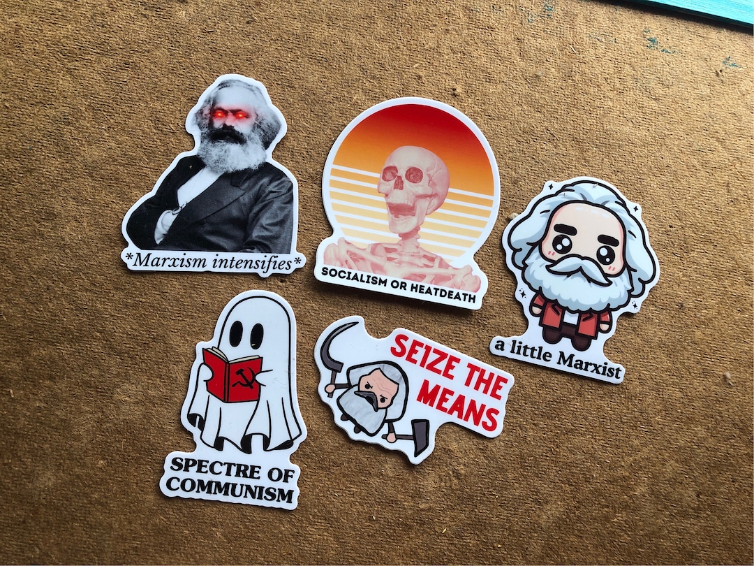 Cute Karl Marx Sociology Communist Socialist Leftist Waterproof Vinyl ...