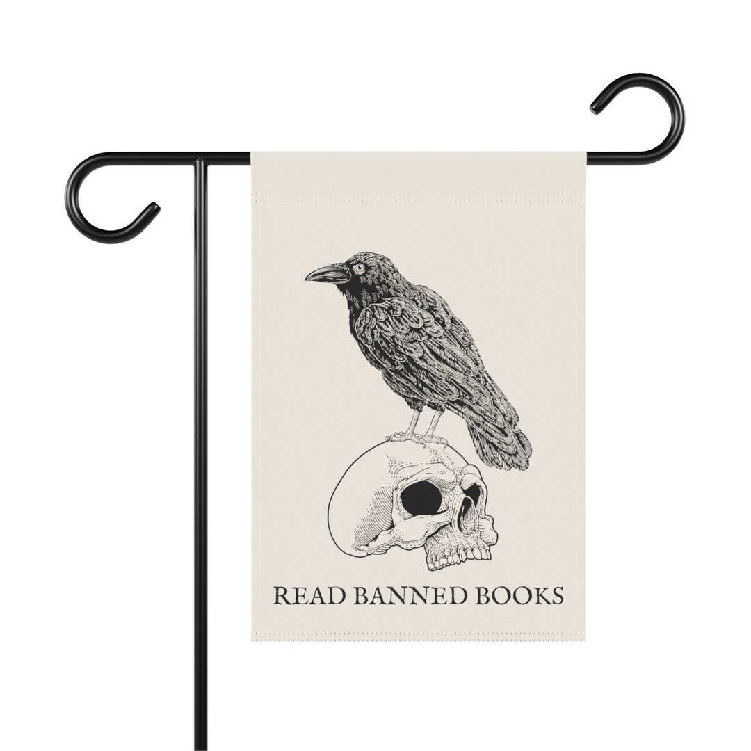 Read Banned Books Crow Skull Halloween Spooky Leftist Progressive ...