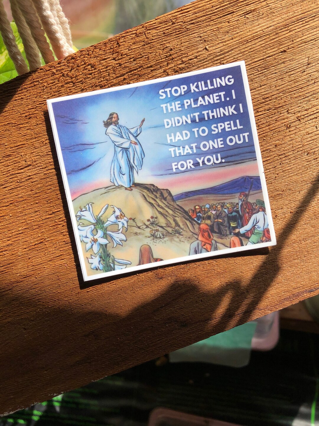 Climate Anxiety Sticker Jesus Christ Decal Snarky Leftist Christian ...