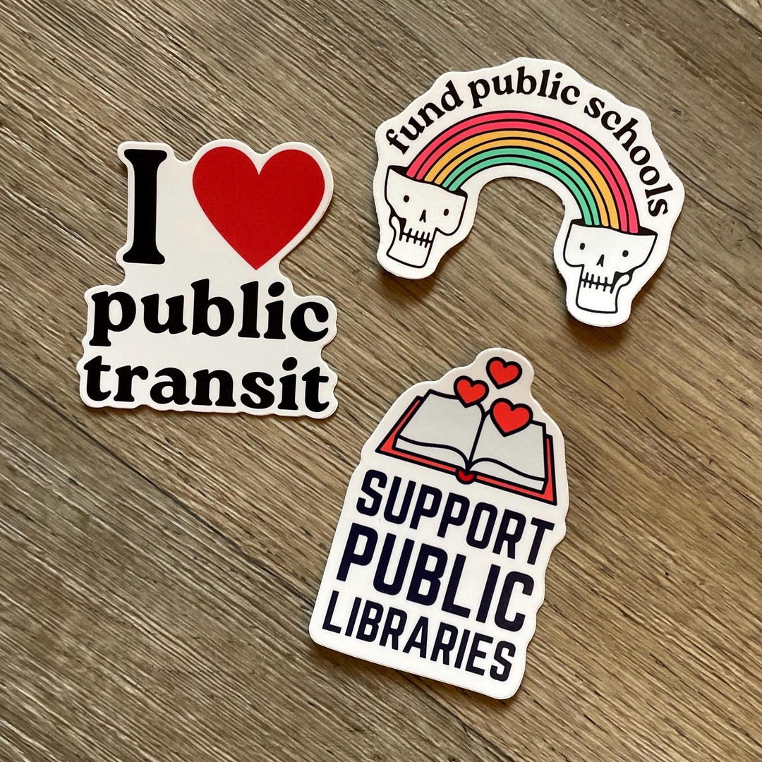 Public Service Vinyl Sticker 3-pack - Library, Schools & Transit Decal ...