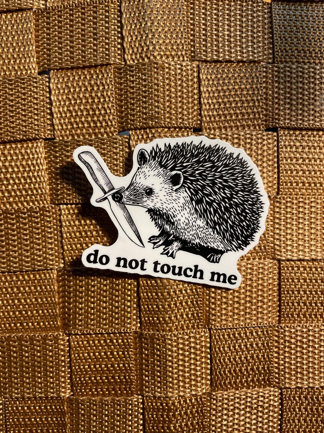 Snarky Hedgehog Sticker Introvert Funny Do Not Touch Me No Hugs Fight ...