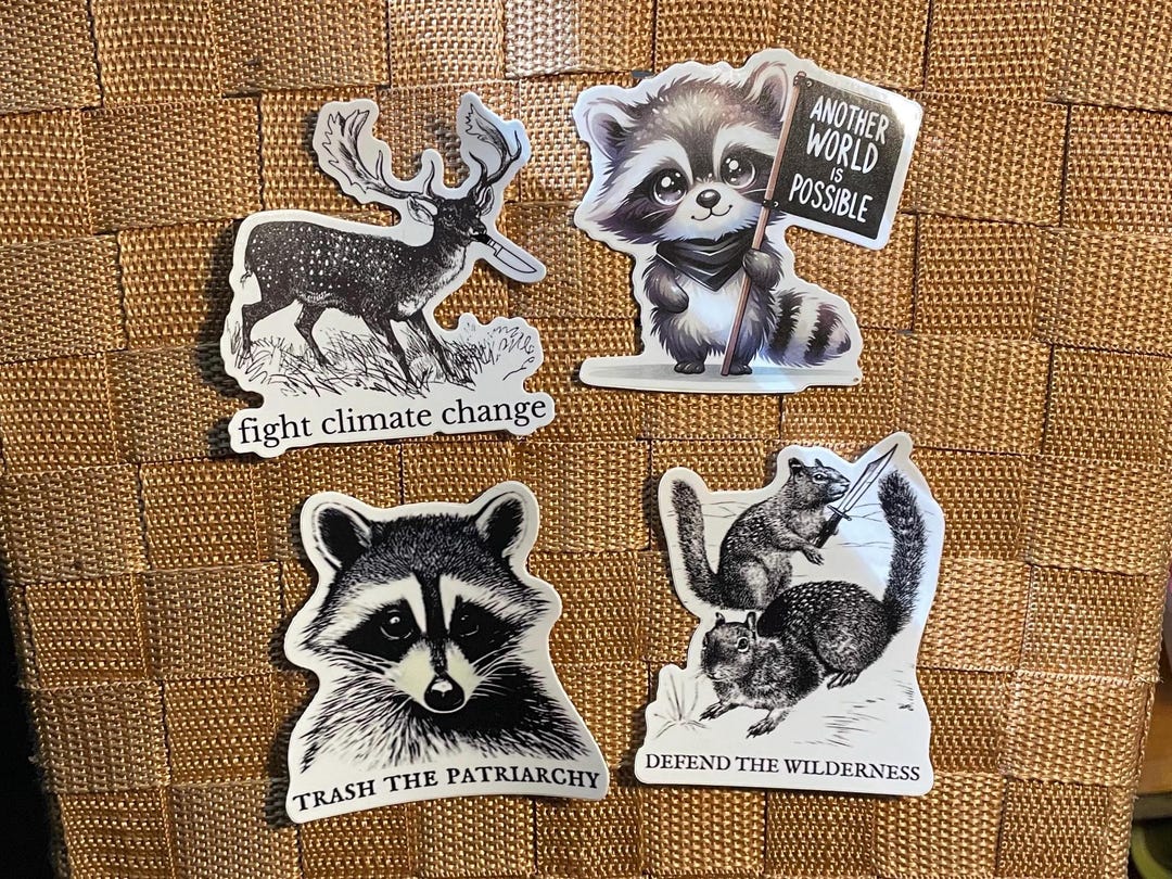 Leftist Critters Sticker Pack Cute Raccoon Anarchist Forest Friends ...