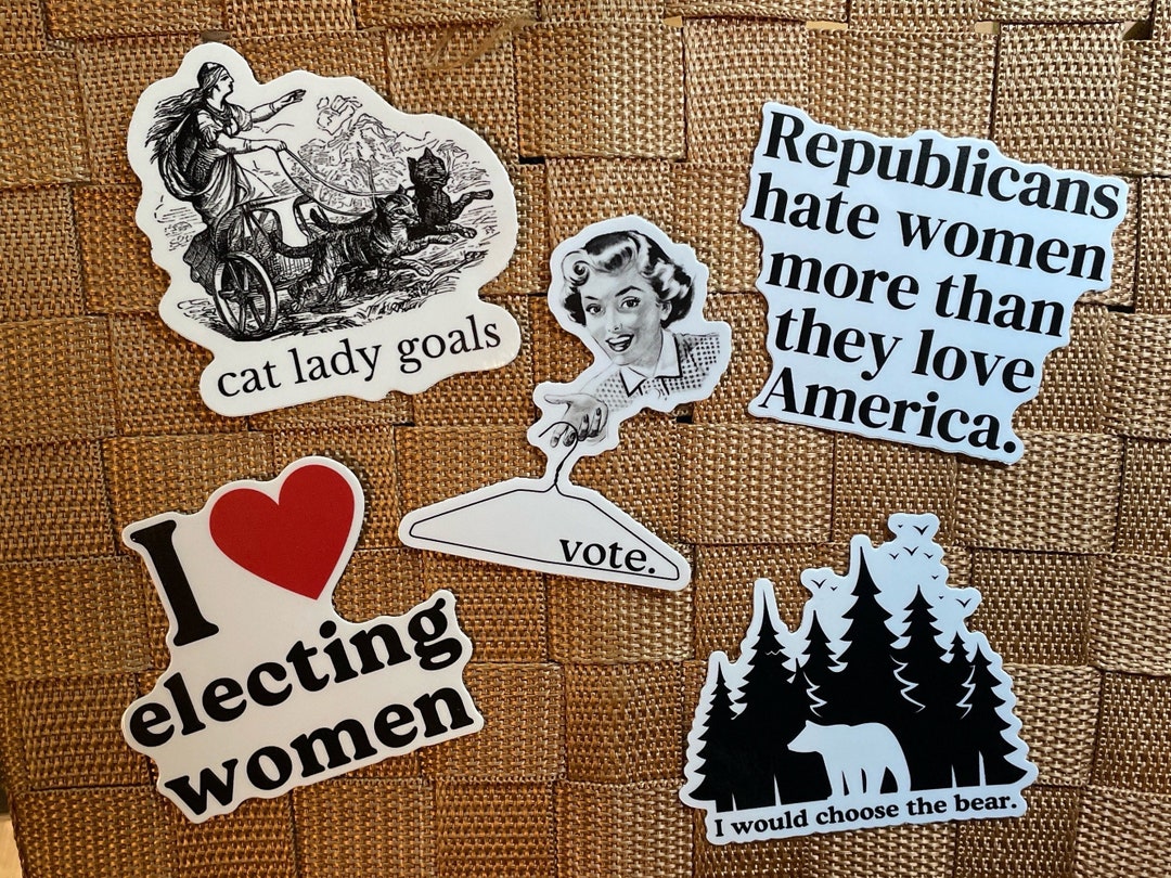 Progressive Liberal Stickers Cat Lady Feminist Funny Democrat Vote Pro ...