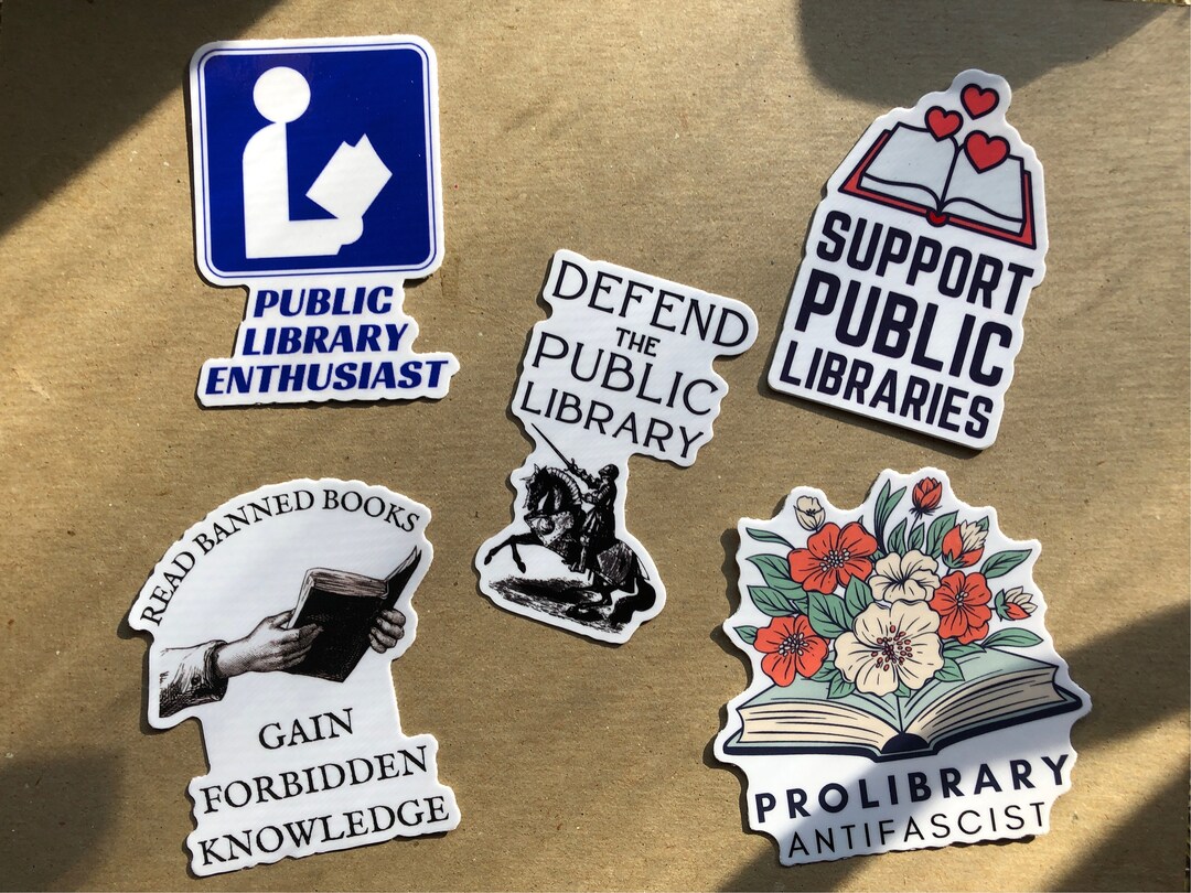Public Library Stickers Read Banned Books Decals Progressive Political ...