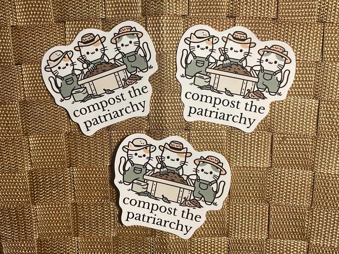 Feminist Cat Sticker Pack Trash the Patriarchy Leftist Women Cute ...