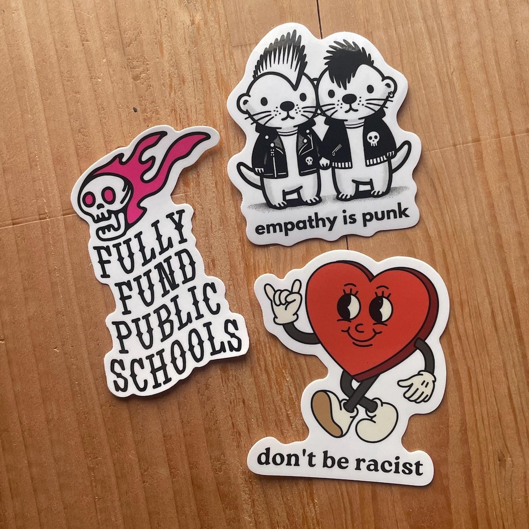 Progressive Kindness Vinyl Sticker Set - Public Empathy - Civil Worker ...